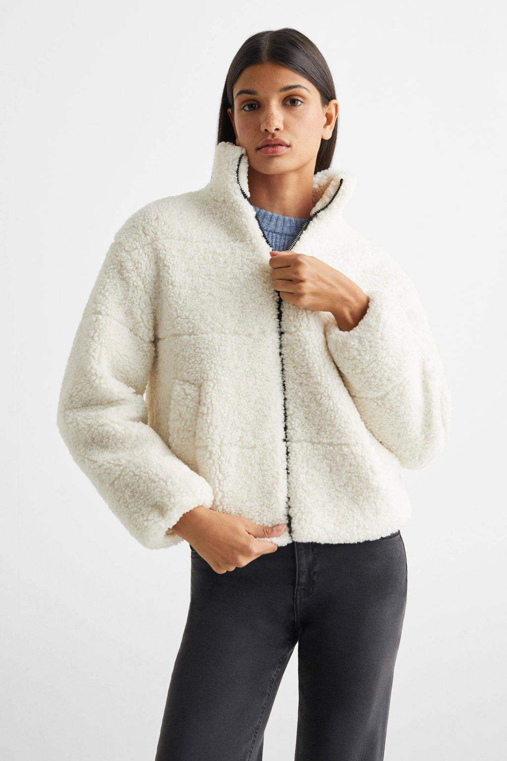 Mango Kids teddy tussenjas offwhite | wehkamp