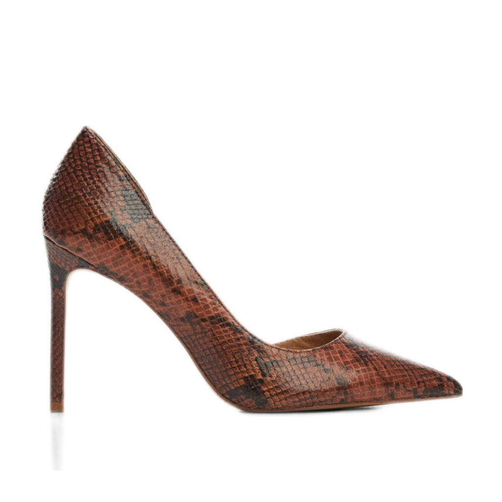 Mango pumps met slangenprint bruin | wehkamp
