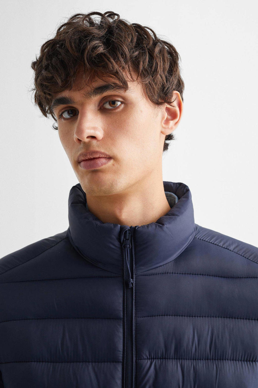 Mango Kids gewatteerde tussenjas donkerblauw | wehkamp