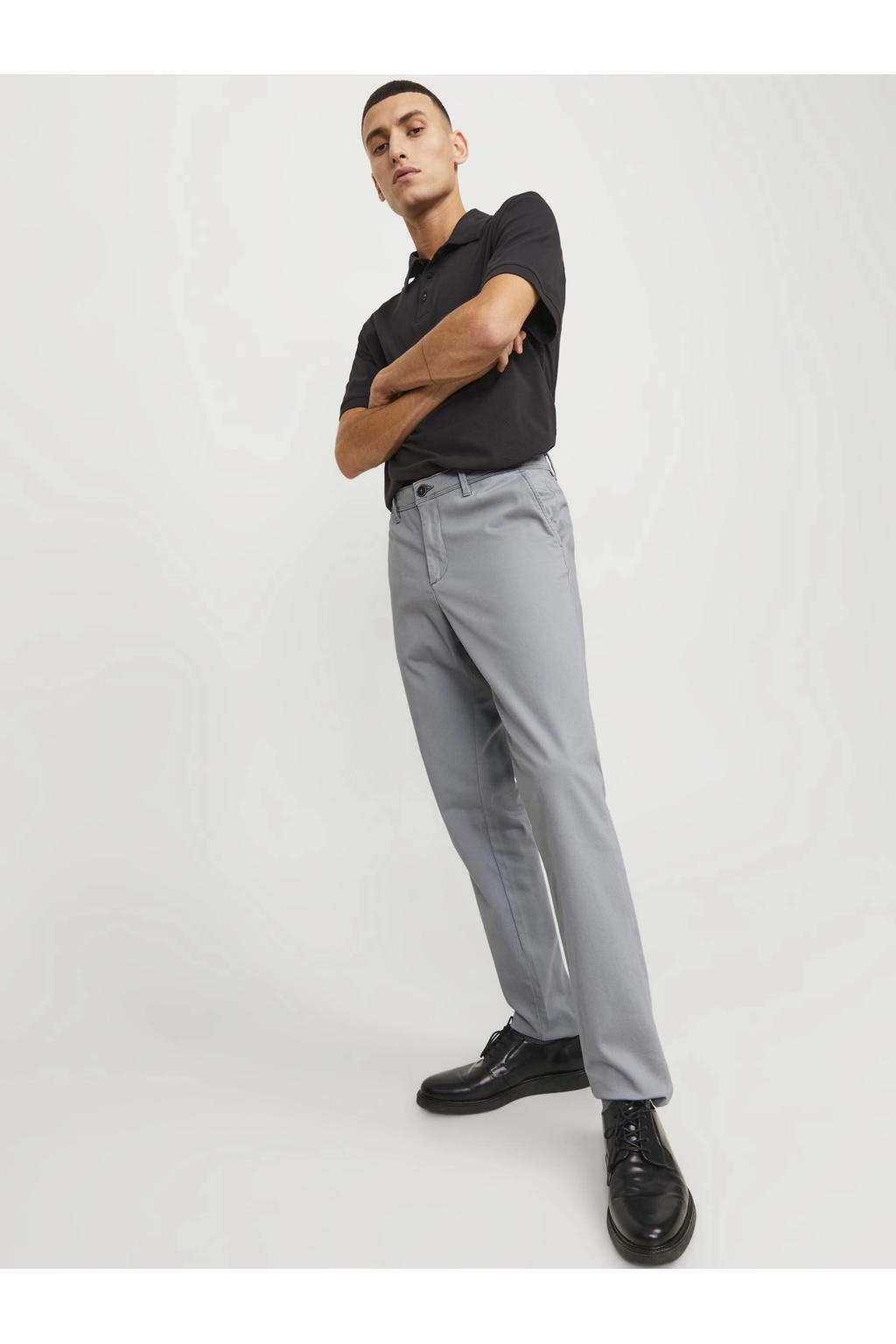 JACK & JONES PANTS STUDIO slim fit chino JPSTMARCO ultimate grey | wehkamp