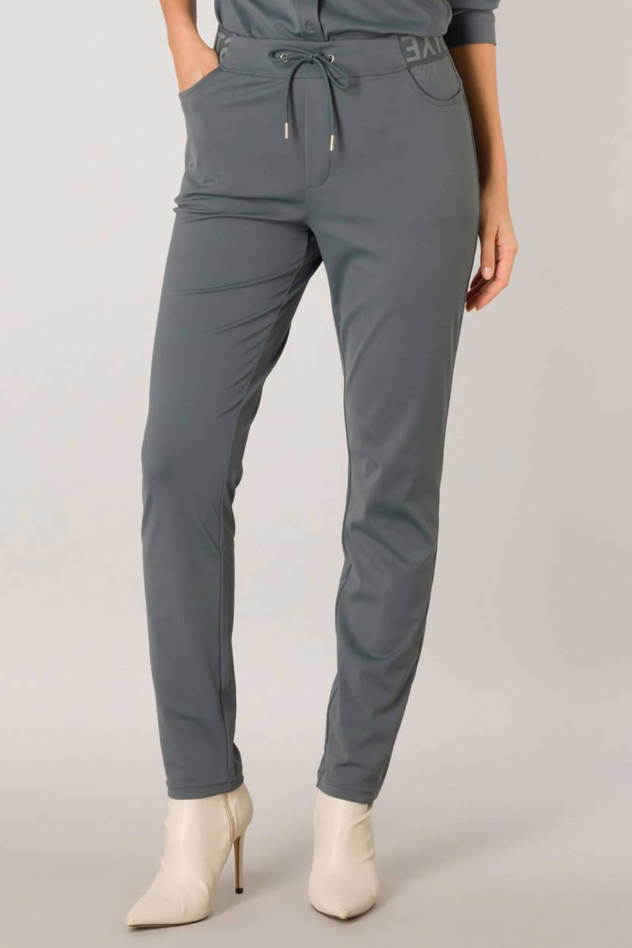 Yest broek van travelstof grijs | wehkamp