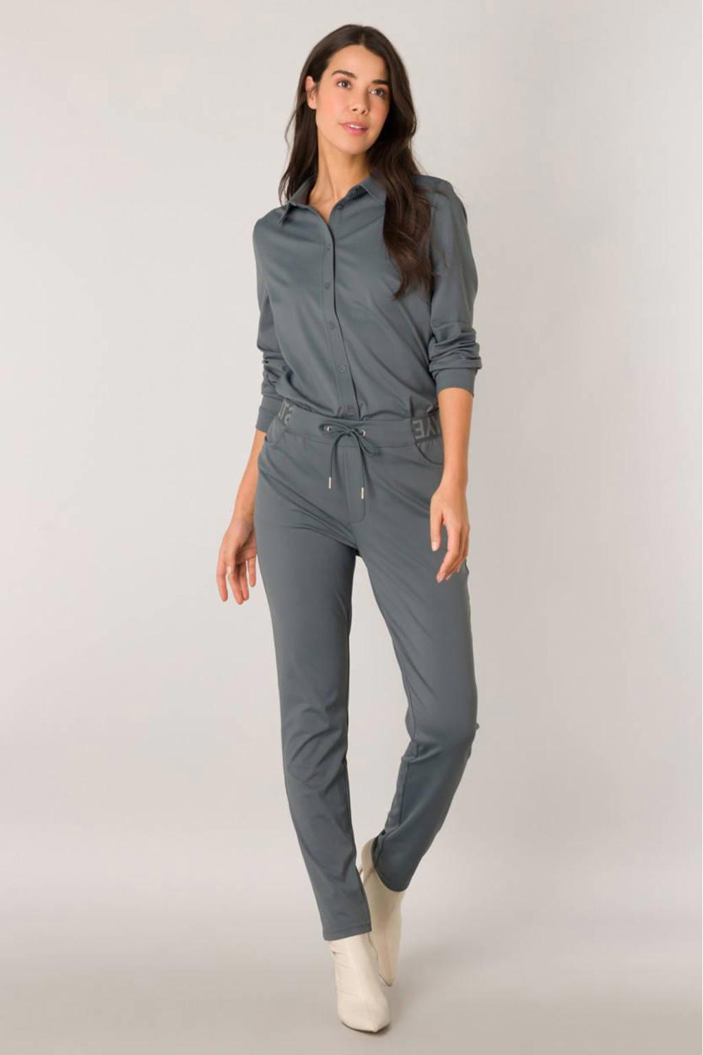 Yest broek van travelstof grijs | wehkamp