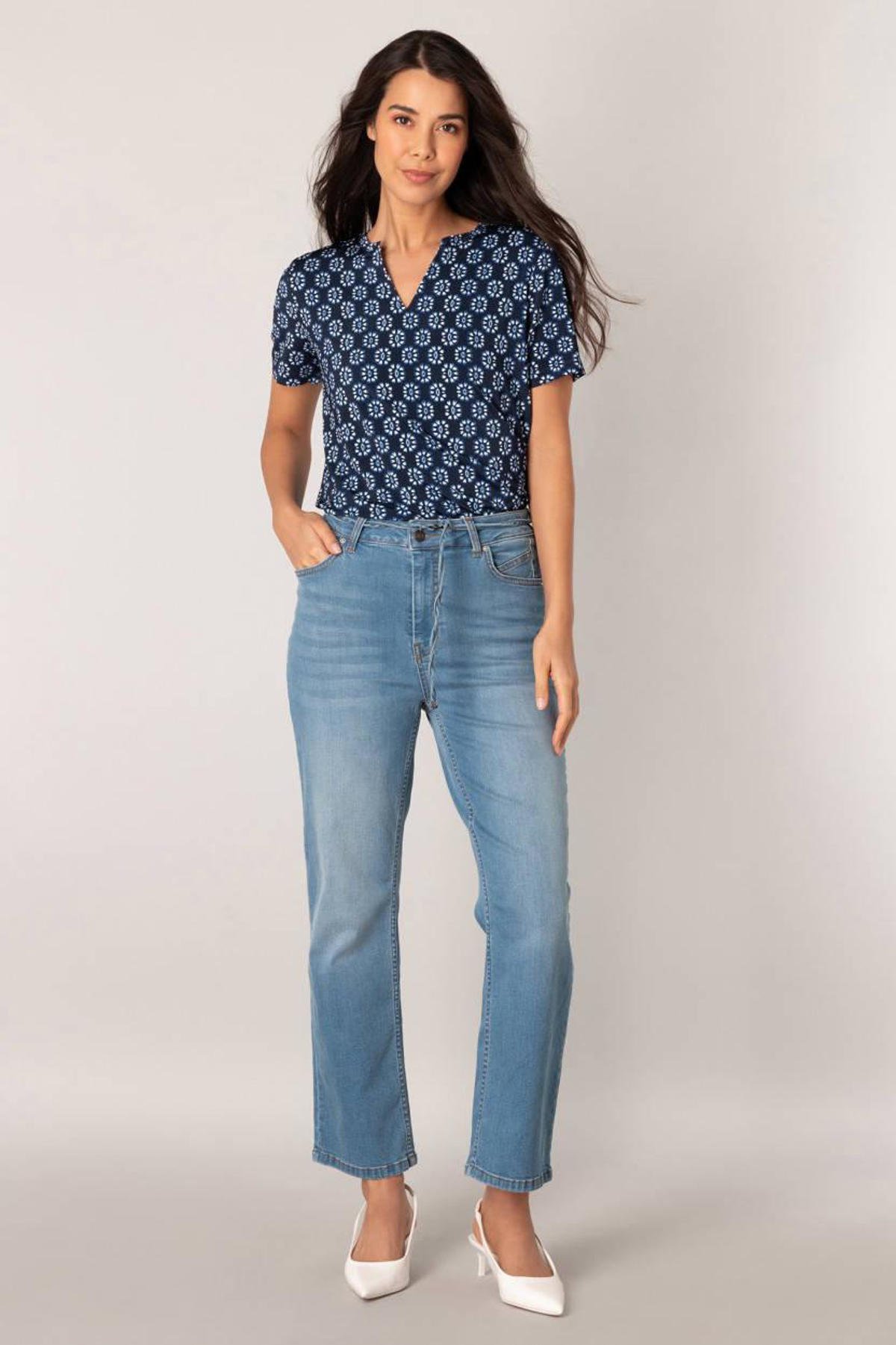 Yest jersey top Gauri met print deep blue/multi-colo | wehkamp