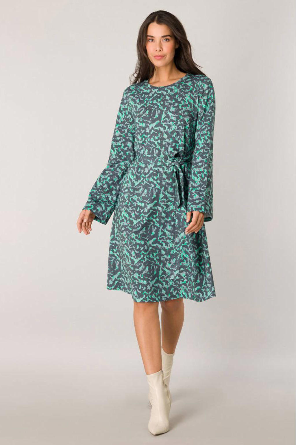 Yest jurk met all over print grijs/groen | wehkamp