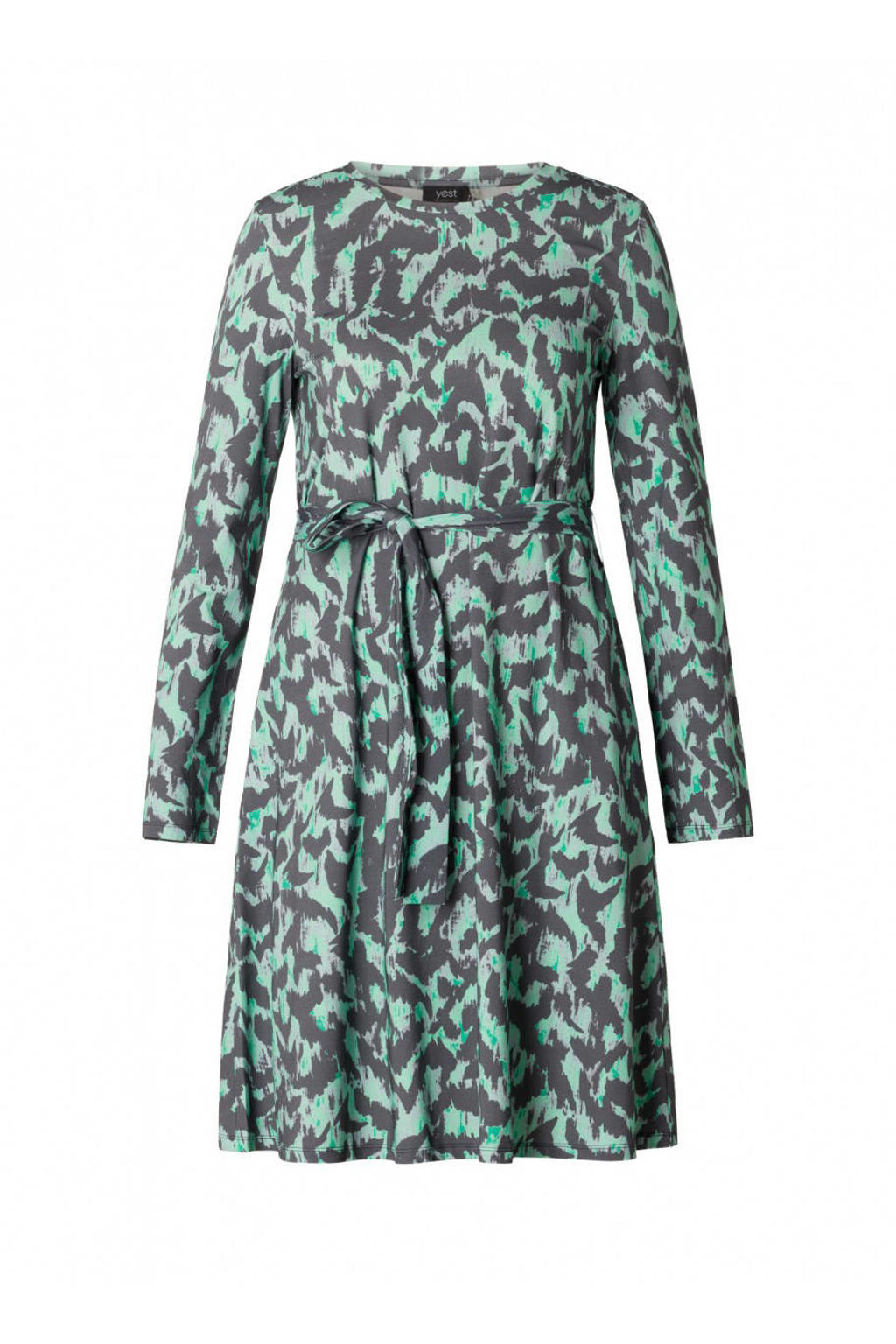 Yest jurk met all over print grijs/groen | wehkamp