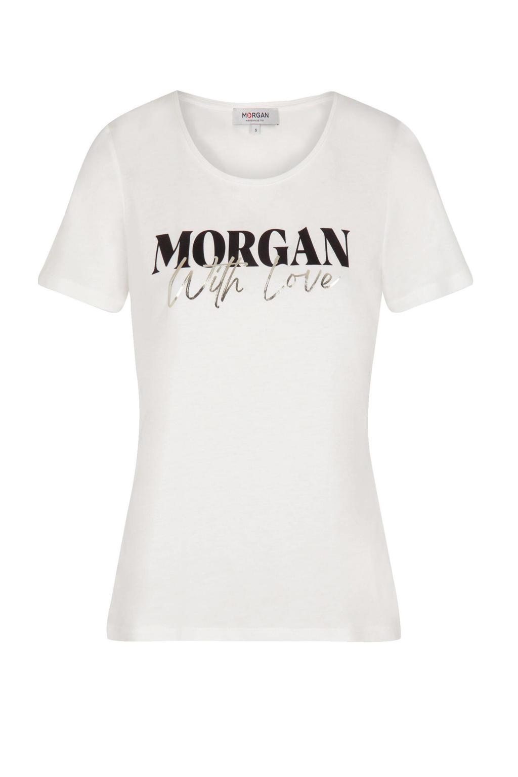 Morgan T-shirt met logo ecru kopen? | Morgen in huis | wehkamp