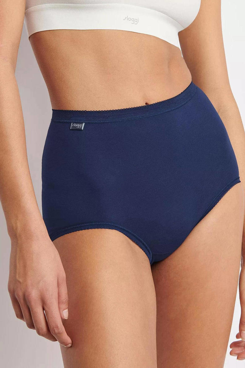 sloggi Basic+ maxislip (set van 4) donkerblauw/grijs/wit/lichtblauw | wehkamp