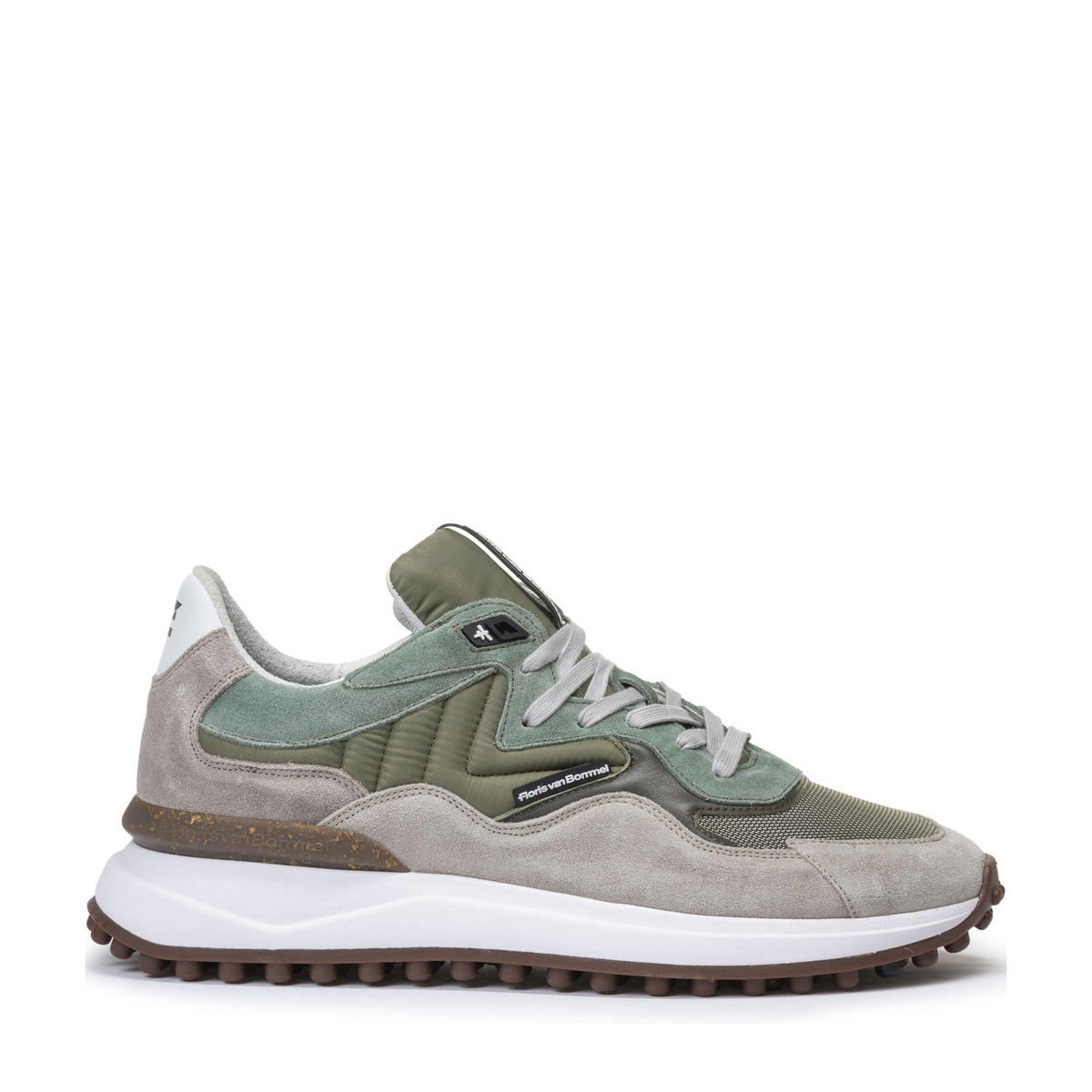 Floris van Bommel Noppi 20.06 suède sneakers groen | wehkamp