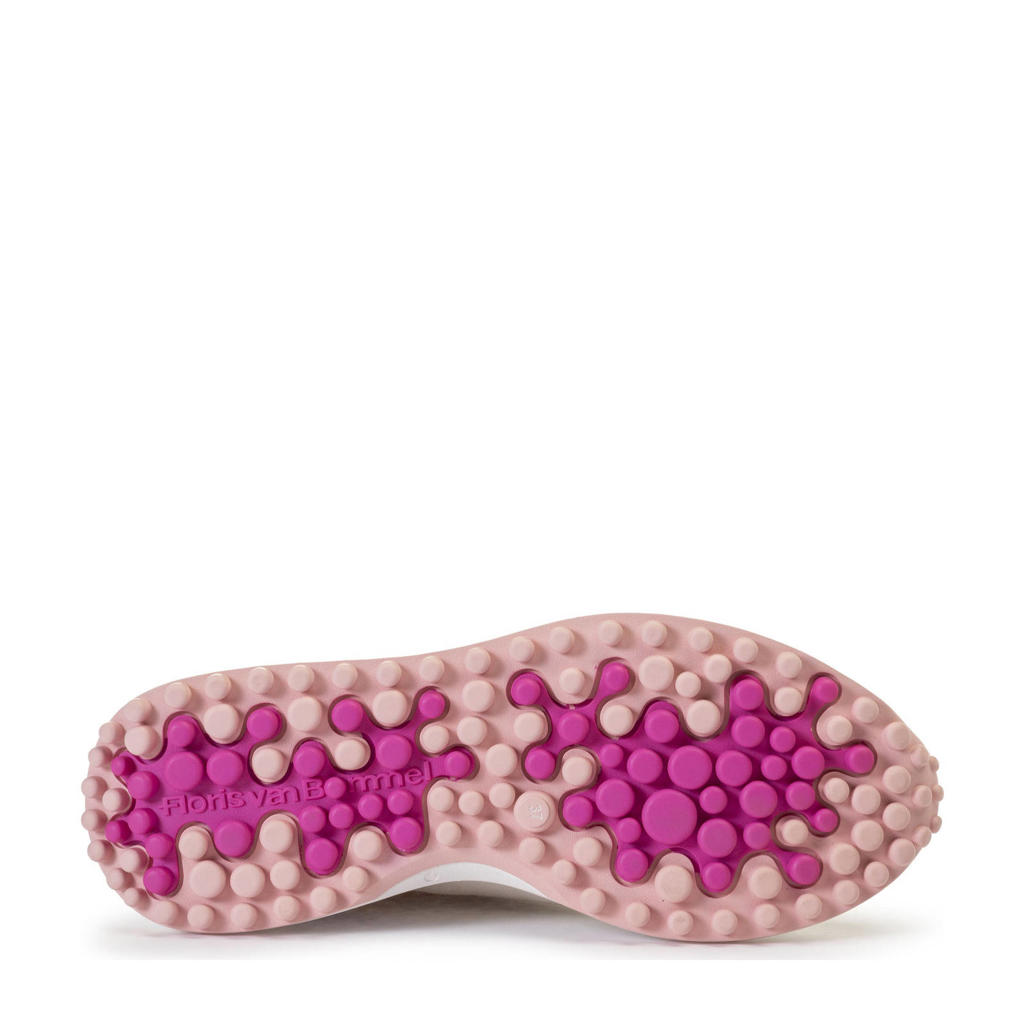 Floris van Bommel Noppi 19.18 leren sneakers naturel/paars | wehkamp