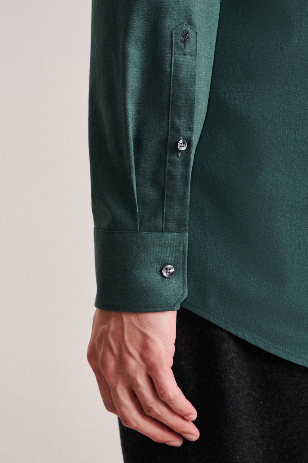 Seidensticker flanellen regular fit overhemd groen | wehkamp