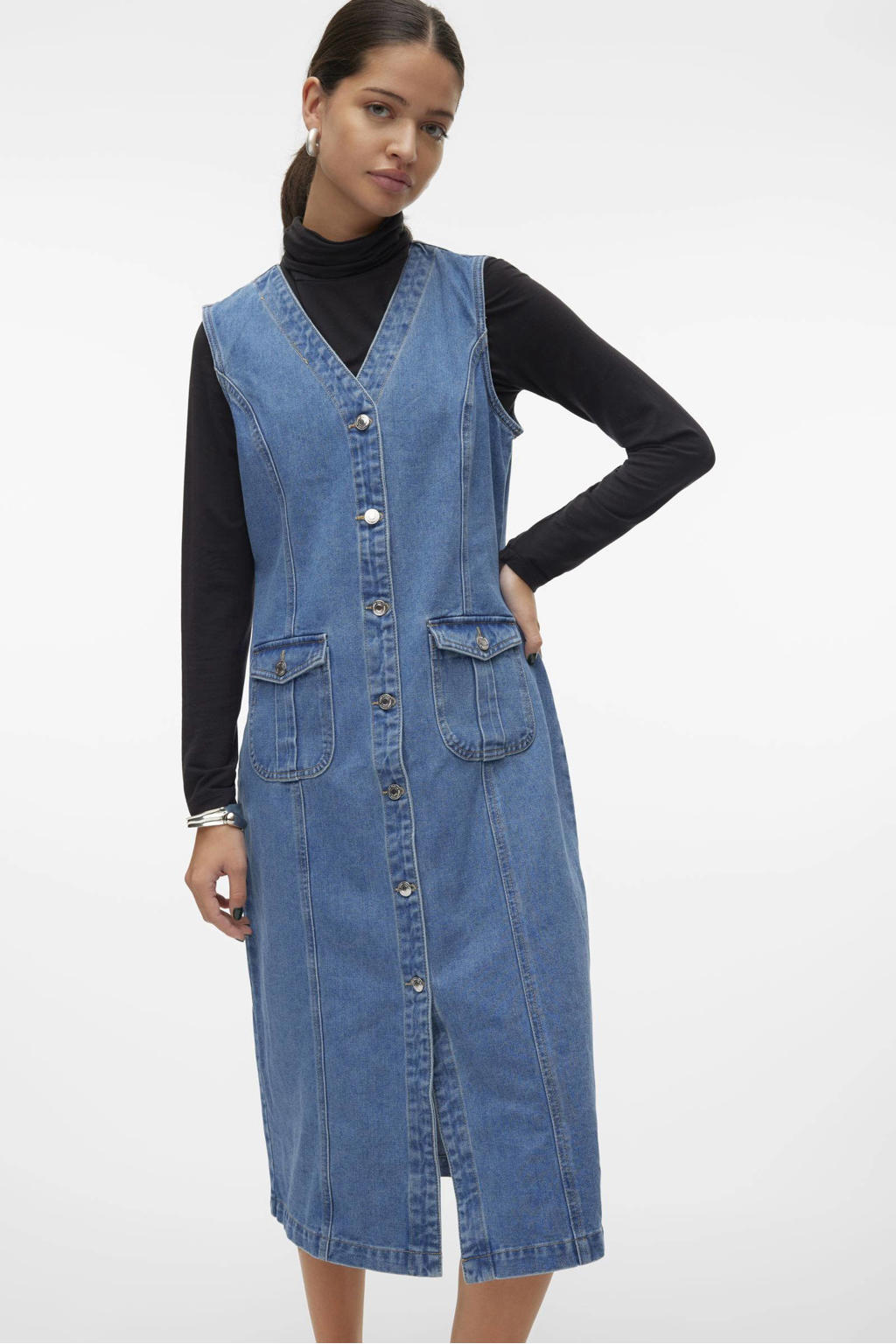 VERO MODA spijkerjurk VMEDEN medium blue denim | wehkamp