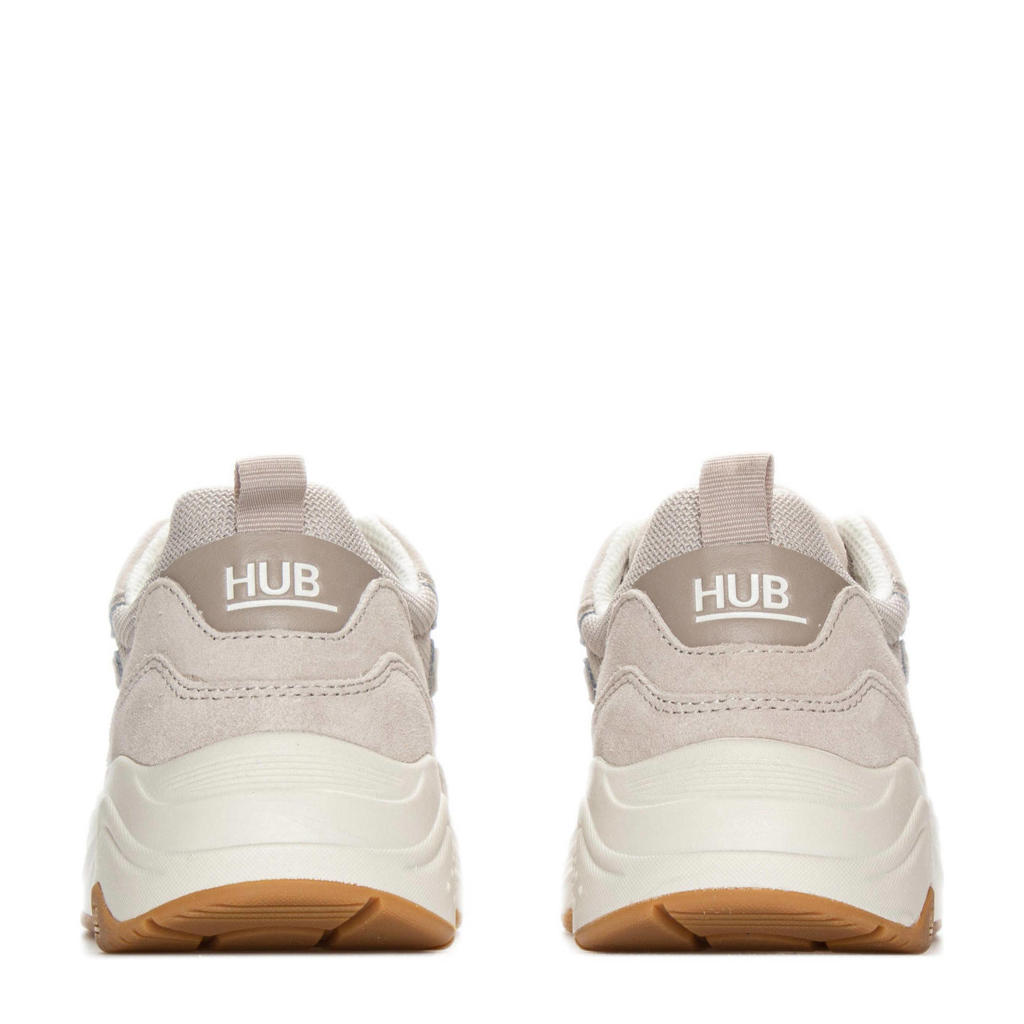 HUB Glide chunky suède sneakers beige | wehkamp