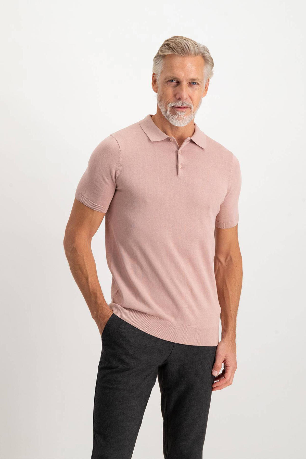 Saint Steve gebreide polo CHRIS powder pink | wehkamp