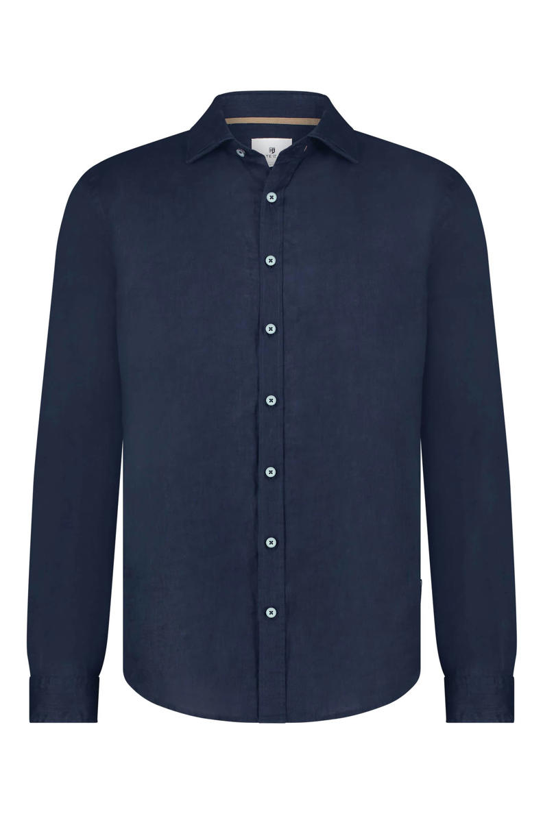 State of Art regular fit linnen overhemd donkerblauw | wehkamp