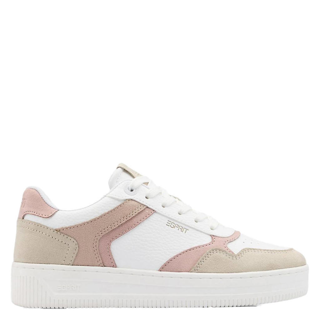 ESPRIT sneakers dames wit/roze | wehkamp