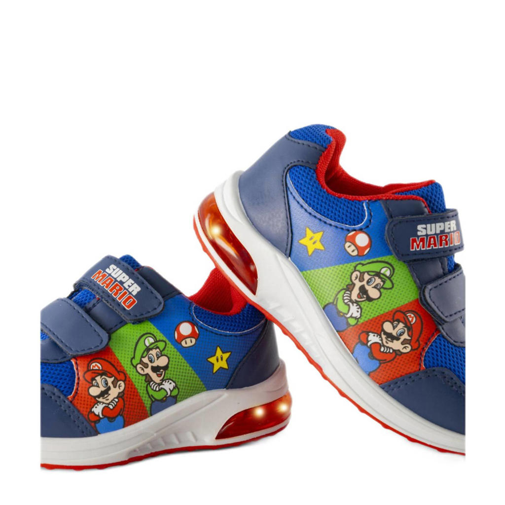 Super Mario sneakers met lichtjes blauw/rood | wehkamp