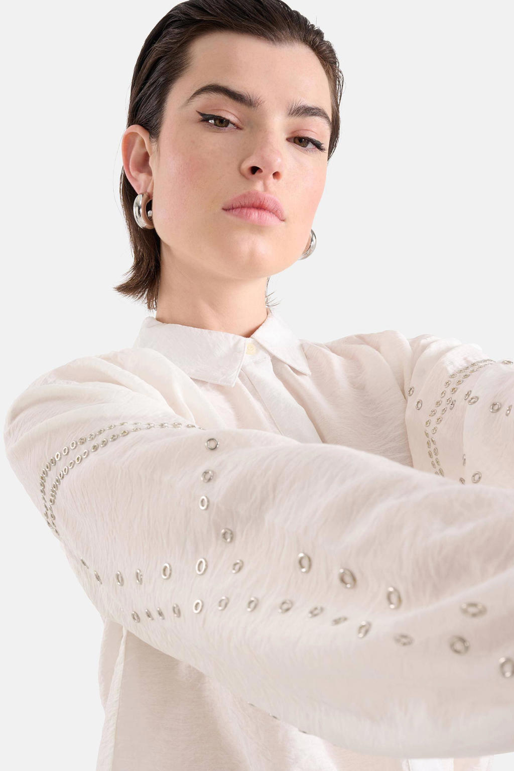 Shoeby blouse met studs ecru kopen? | Morgen in huis | wehkamp