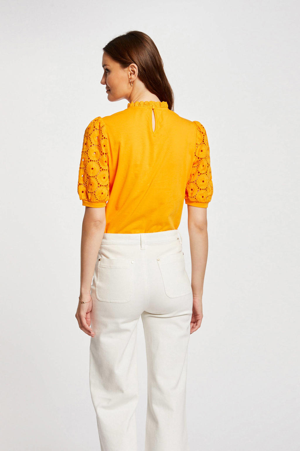 Morgan blousetop met broderie oranje | wehkamp
