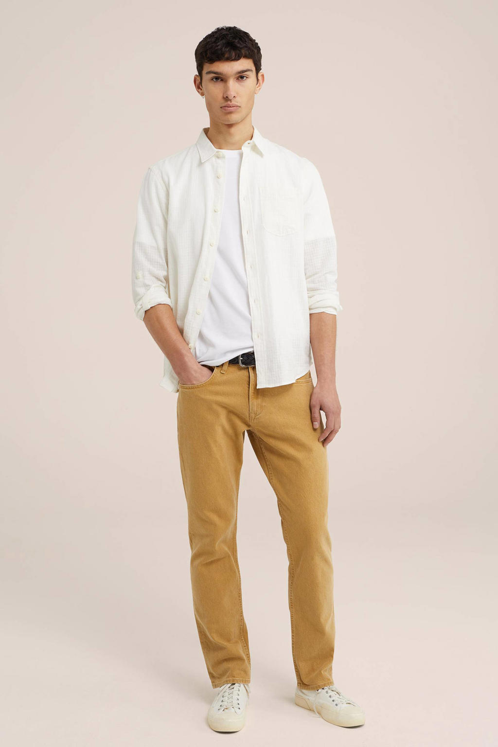 WE Fashion Blue Ridge regular fit broek Renz D amber brown | wehkamp