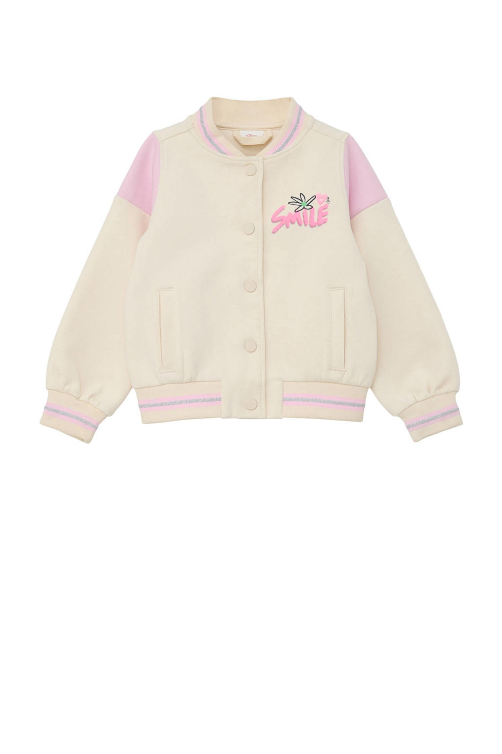 s.Oliver baseball jacket ecru/roze | wehkamp