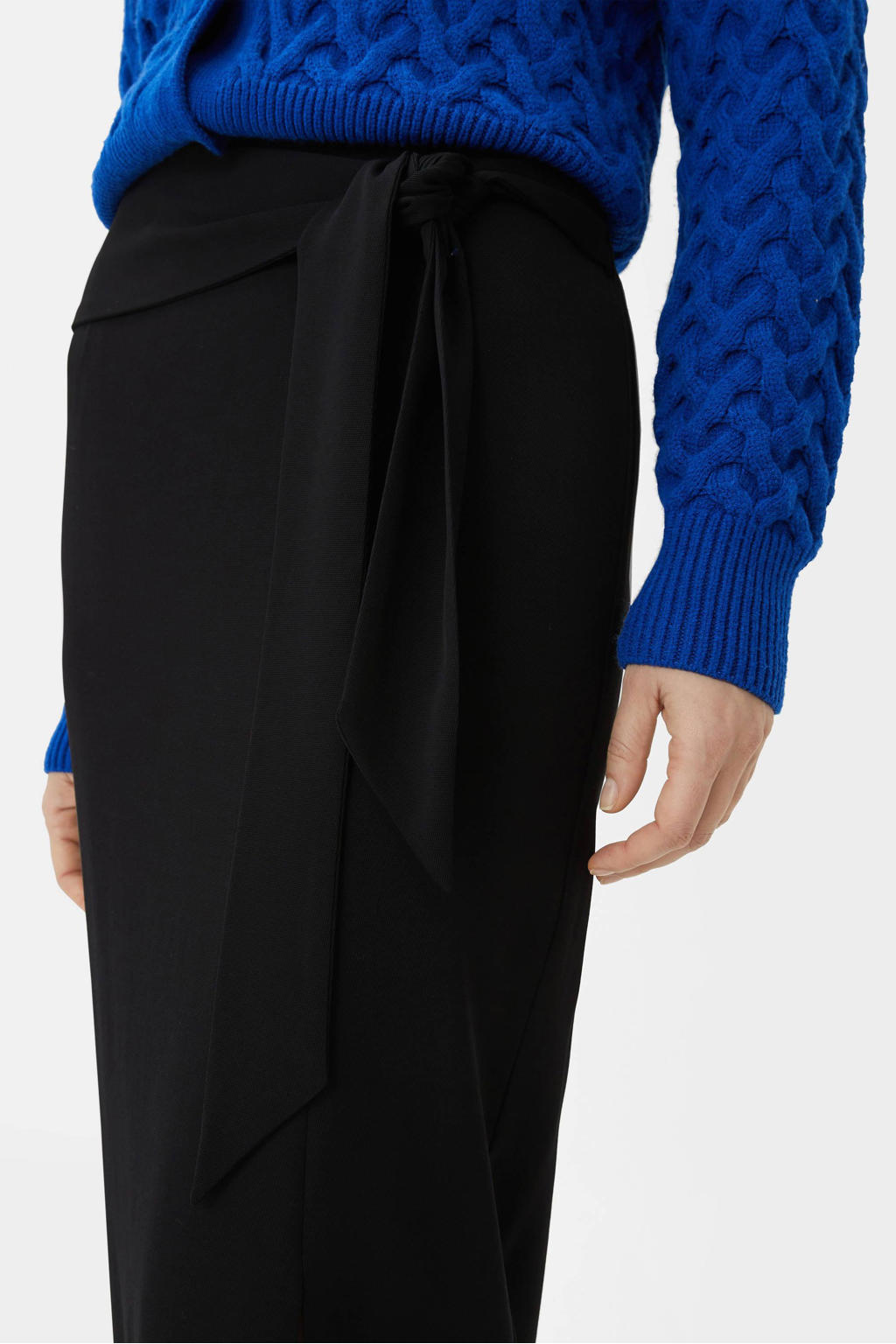 comma midi rok met split zwart | wehkamp