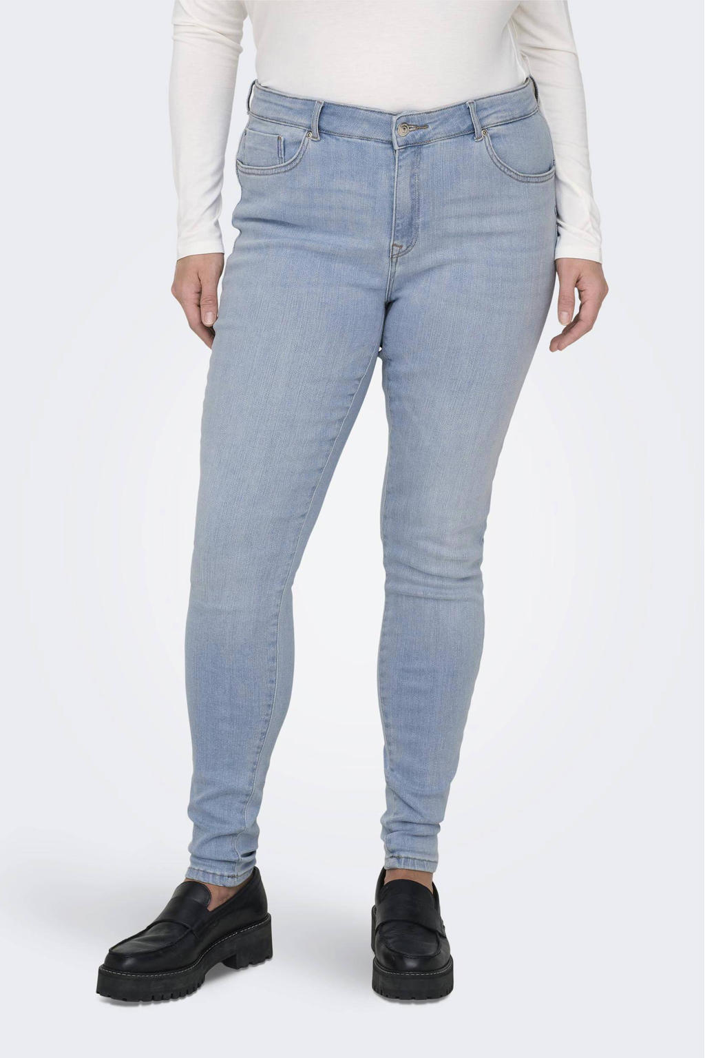 ONLY CARMAKOMA push-up skinny jeans CARPOWER MID PUSH UP light blue ... ONLY CARMAKOMA push-up skinny jeans CARPOWER MID PUSH UP light blue ...