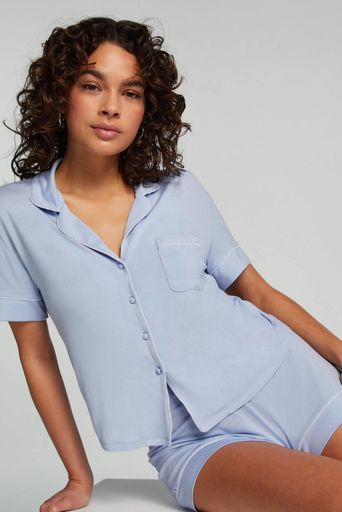 Hunkemöller pyjamatop lichtblauw | wehkamp