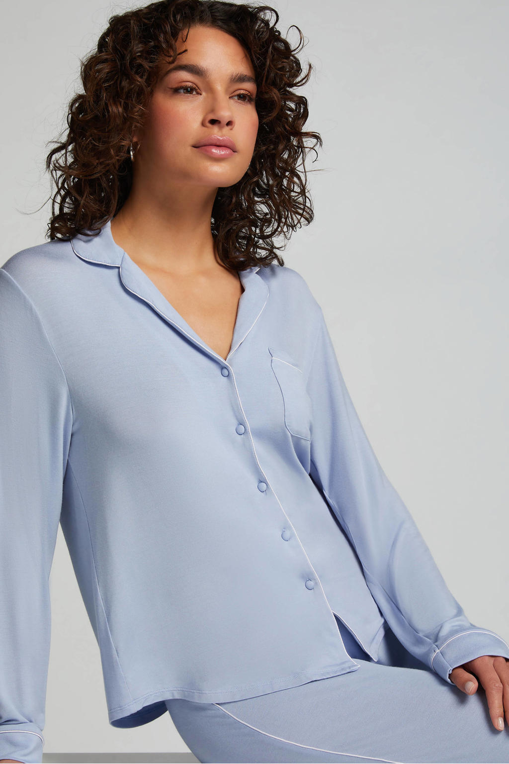 Hunkemöller pyjamatop lichtblauw | wehkamp