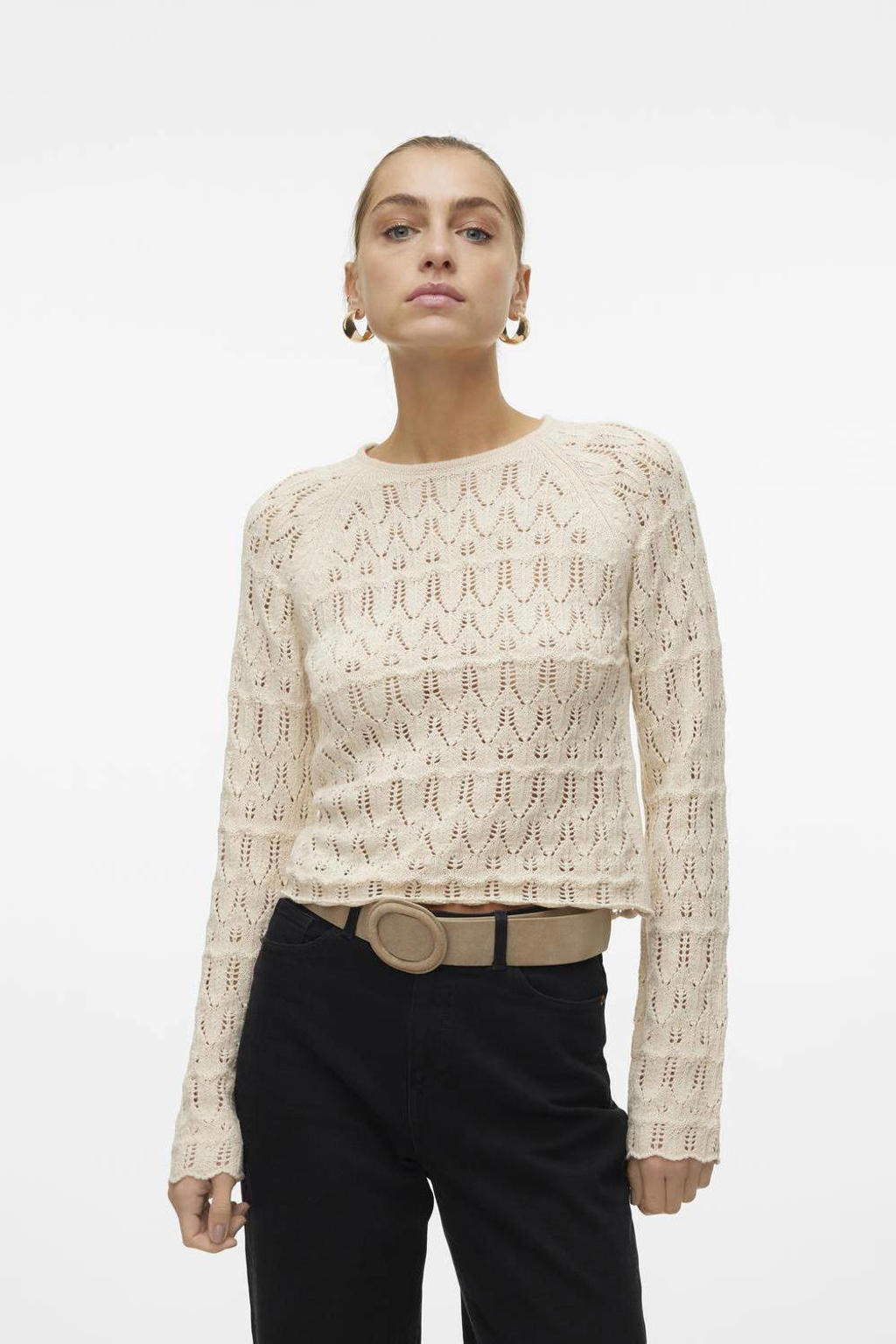 VERO MODA crochet top VMNEWFABIENNE ecru | wehkamp