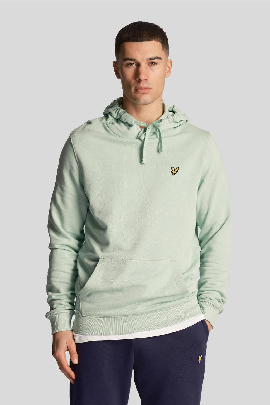 Lyle & Scott hoodie met logo turquoise shadow | wehkamp