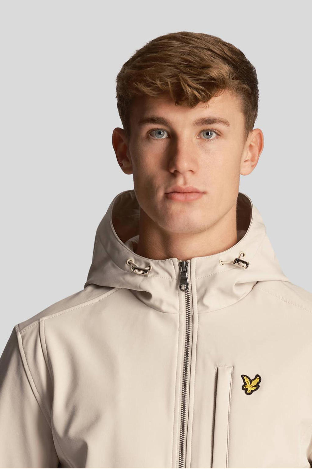 Lyle & Scott softshell zomerjas met logo beige | wehkamp