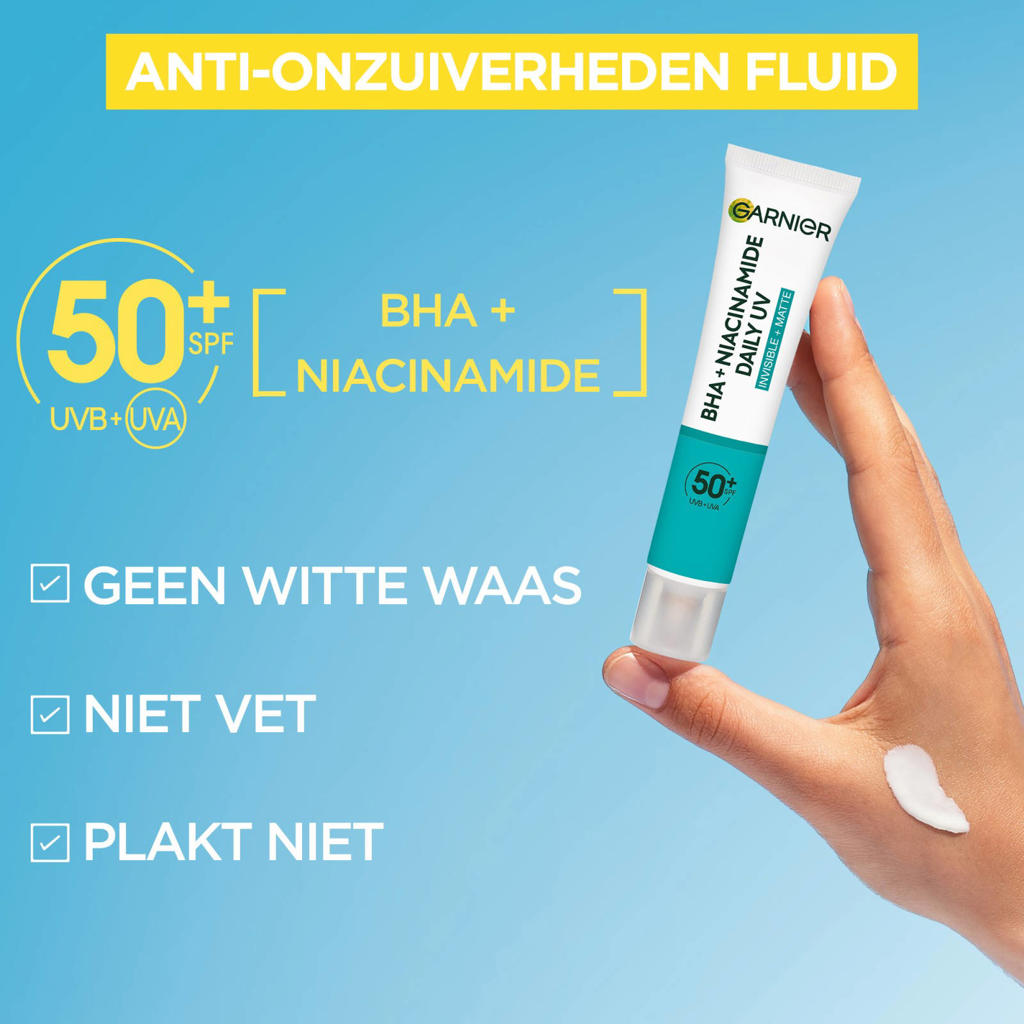 Garnier Garnier PureActive BHA + niaciamide UV fluid - 40 ml | wehkamp