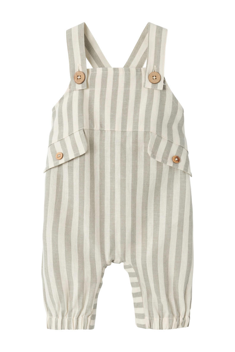 LIL' ATELIER BABY baby gestreepte regular fit tuinbroek NBMDINO ...
