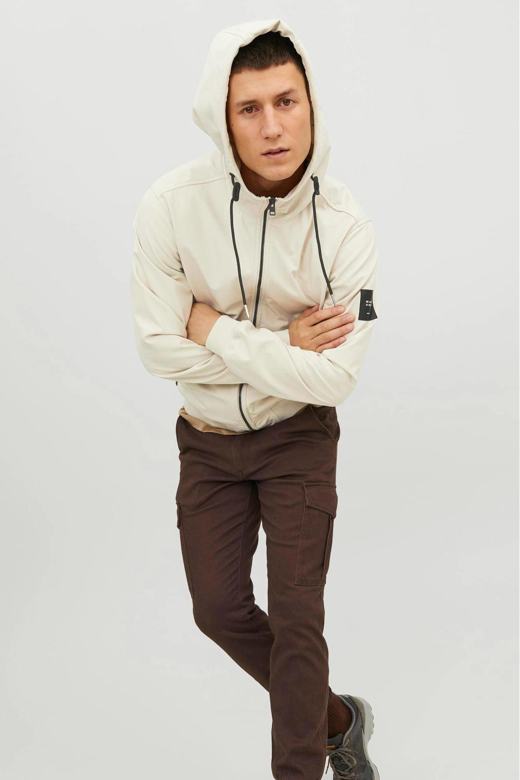 JACK & JONES ESSENTIALS softshell jas JJEBASIC moonbeam | wehkamp