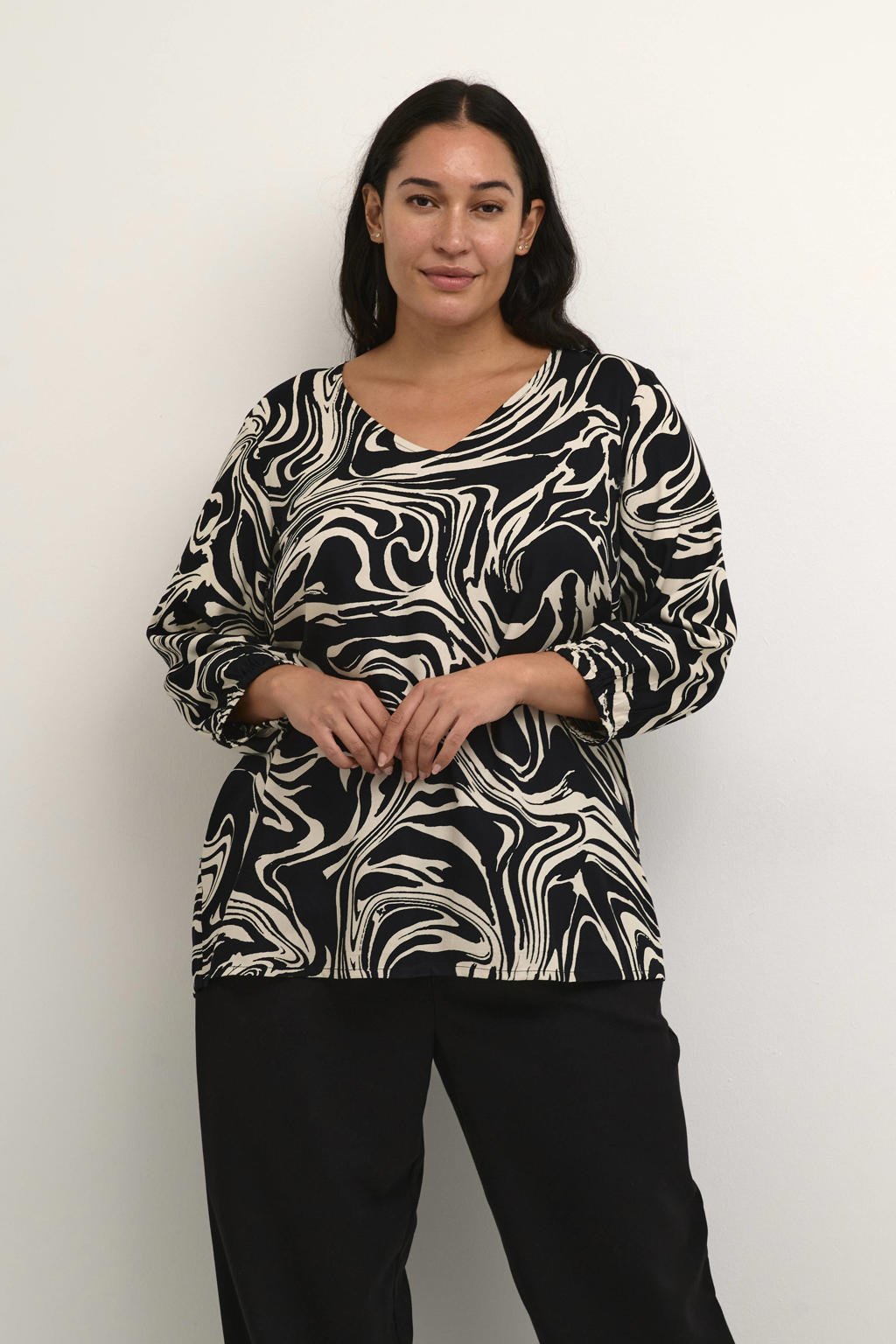 Kaffe Curve top met all over print | wehkamp