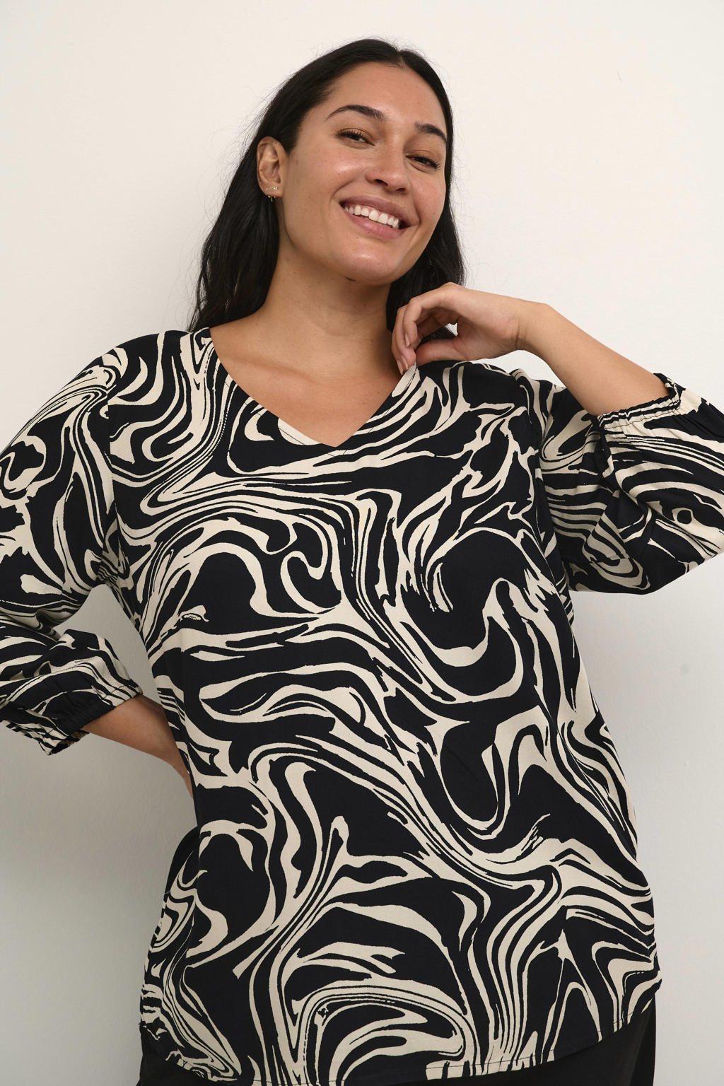 Kaffe Curve top met all over print | wehkamp