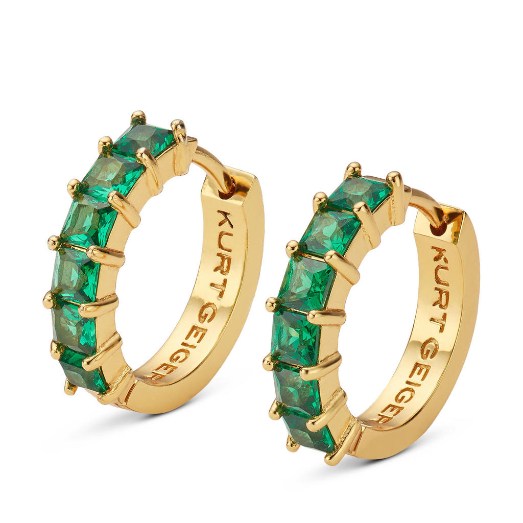 Kurt Geiger oorbellen Crystal Huggie met strass groen | wehkamp