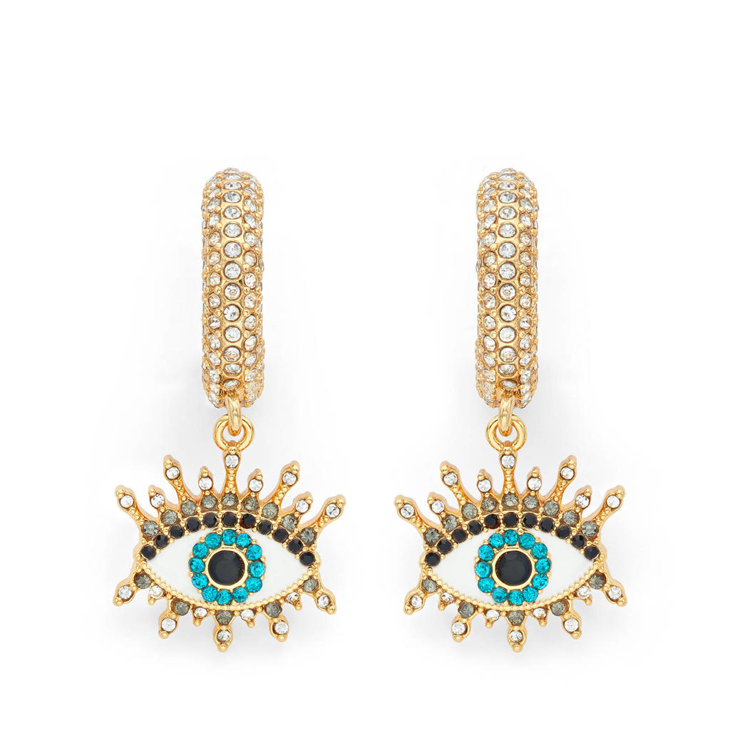 Kurt Geiger oorbellen Evil Eye Pave Huggies goudkleurig | wehkamp