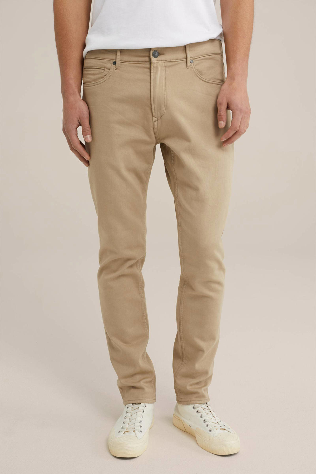 WE Fashion Blue Ridge slim fit jeans jog denim beige | wehkamp