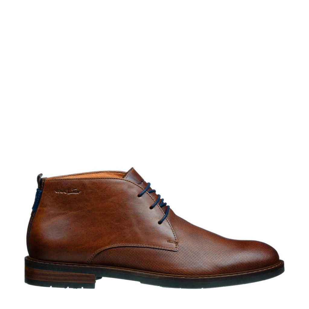 Van Lier Boston leren veterschoenen cognac | wehkamp
