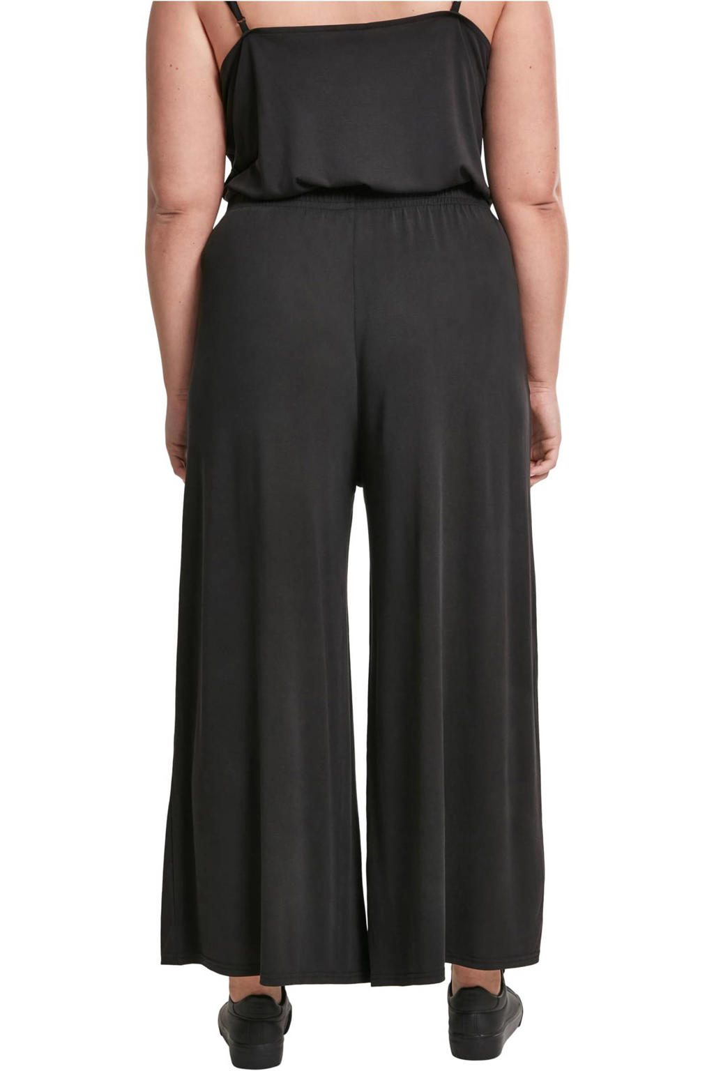 Urban Classics Curvy cropped high waist wide leg culotte zwart | wehkamp