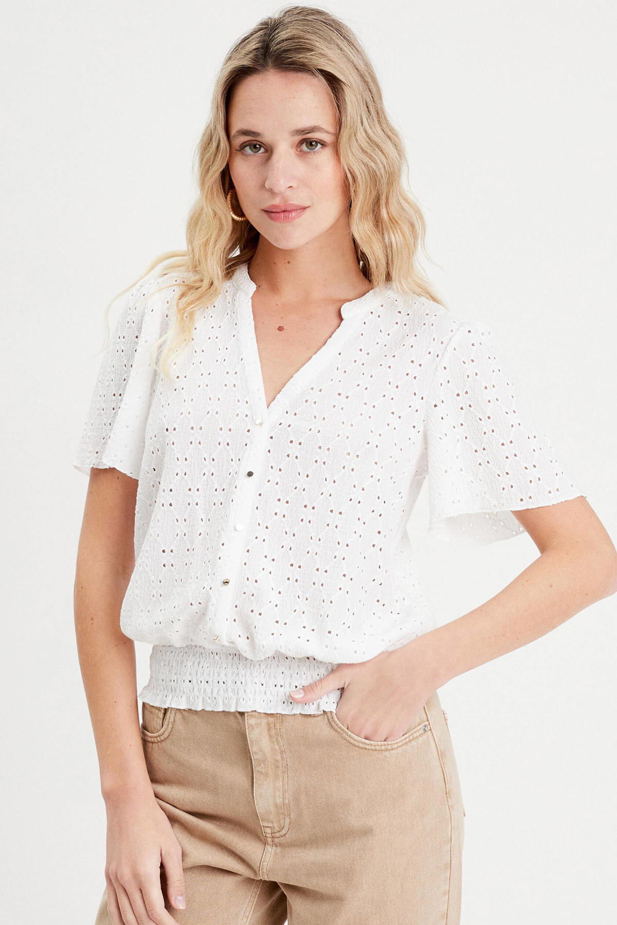 Cache Cache semi-transparante top wit | wehkamp