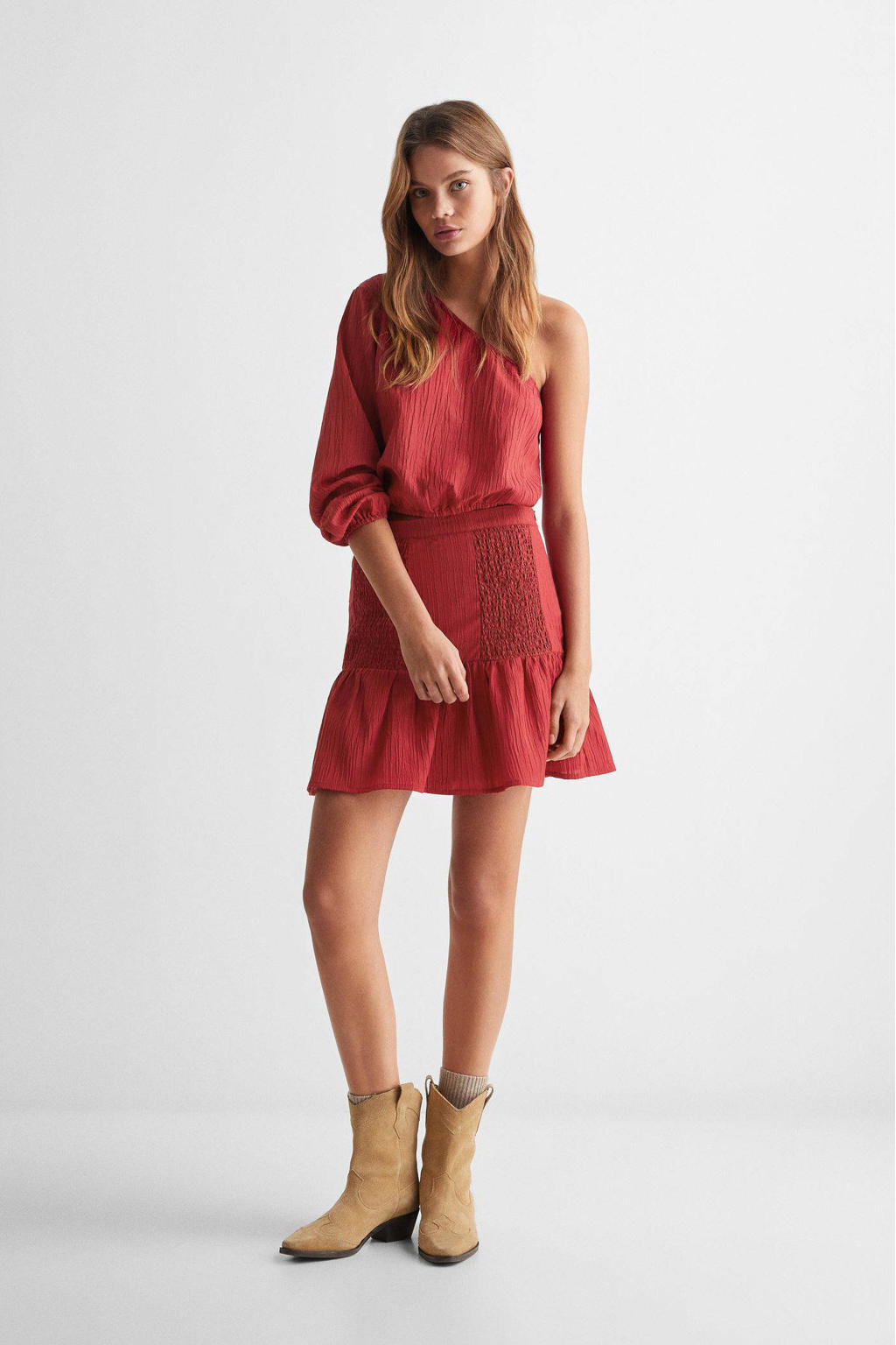 Mango Kids one shoulder top rood | wehkamp