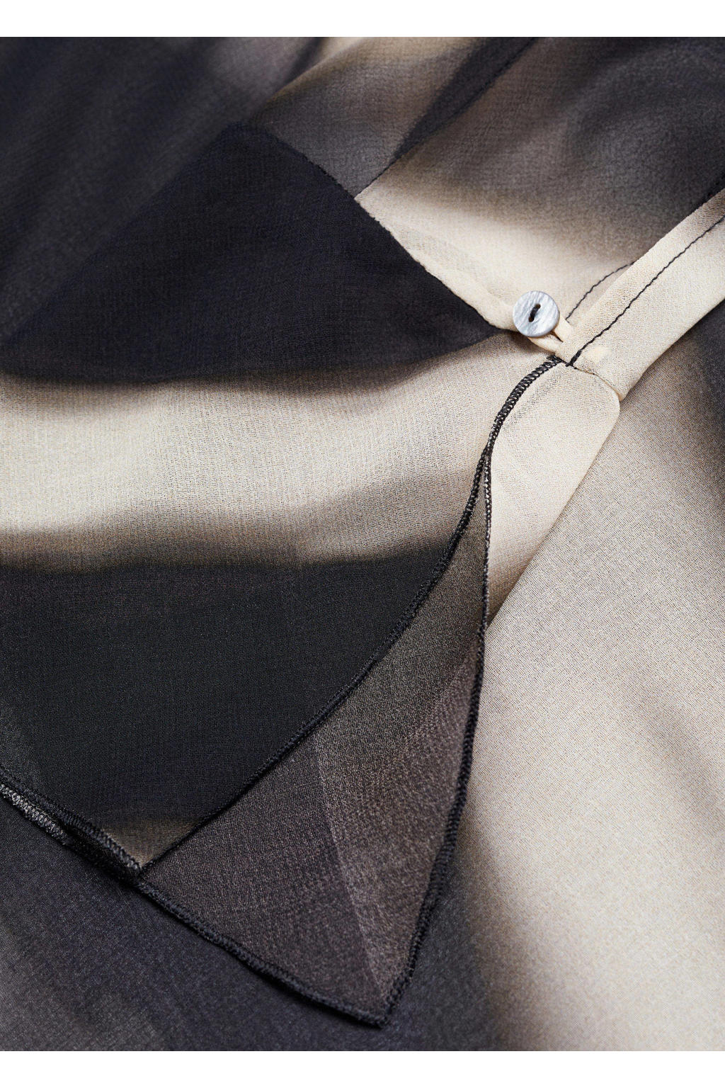 Mango mesh blouse met all over print zwart | wehkamp