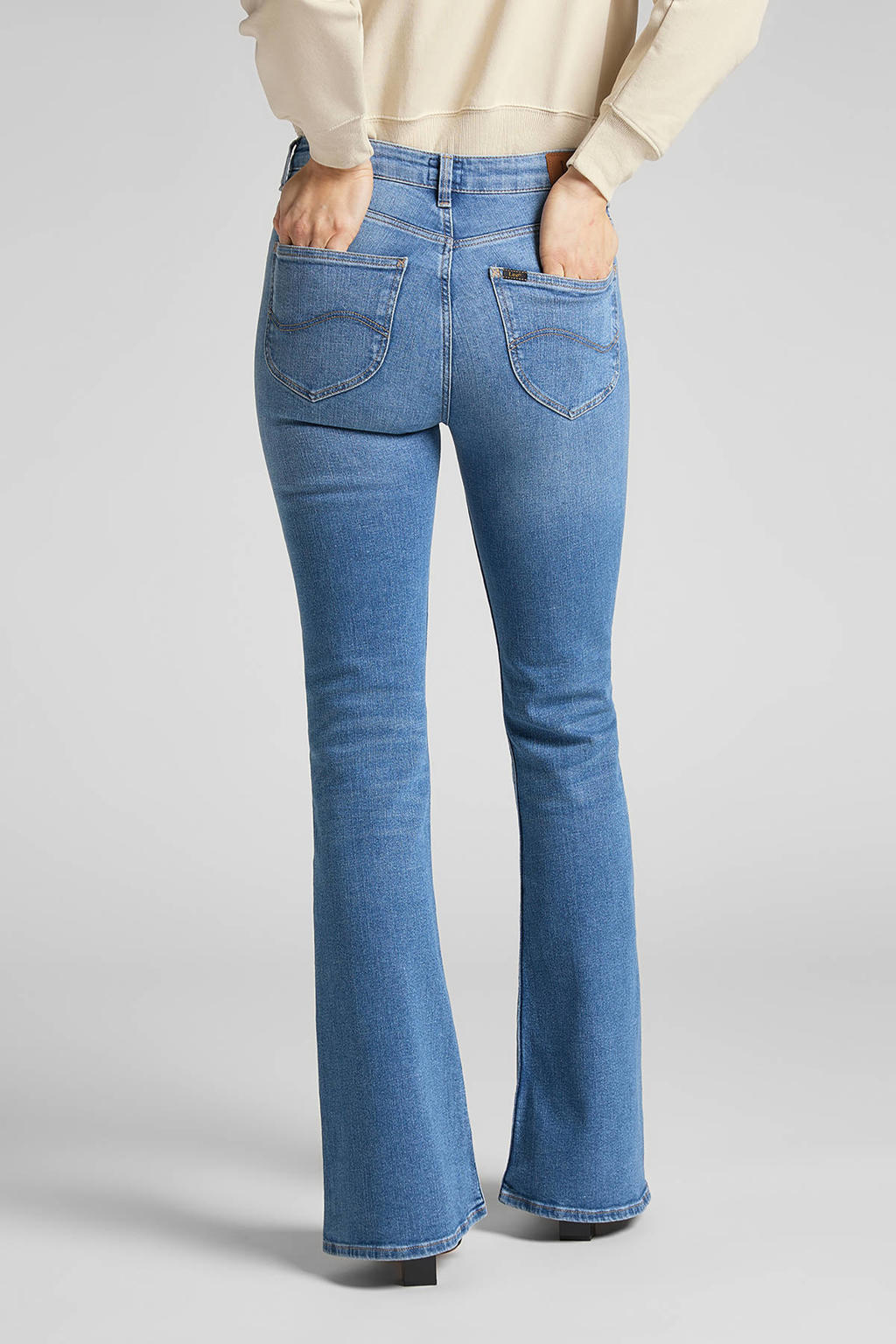 Lee high waist flared jeans Breese light blue denim | wehkamp