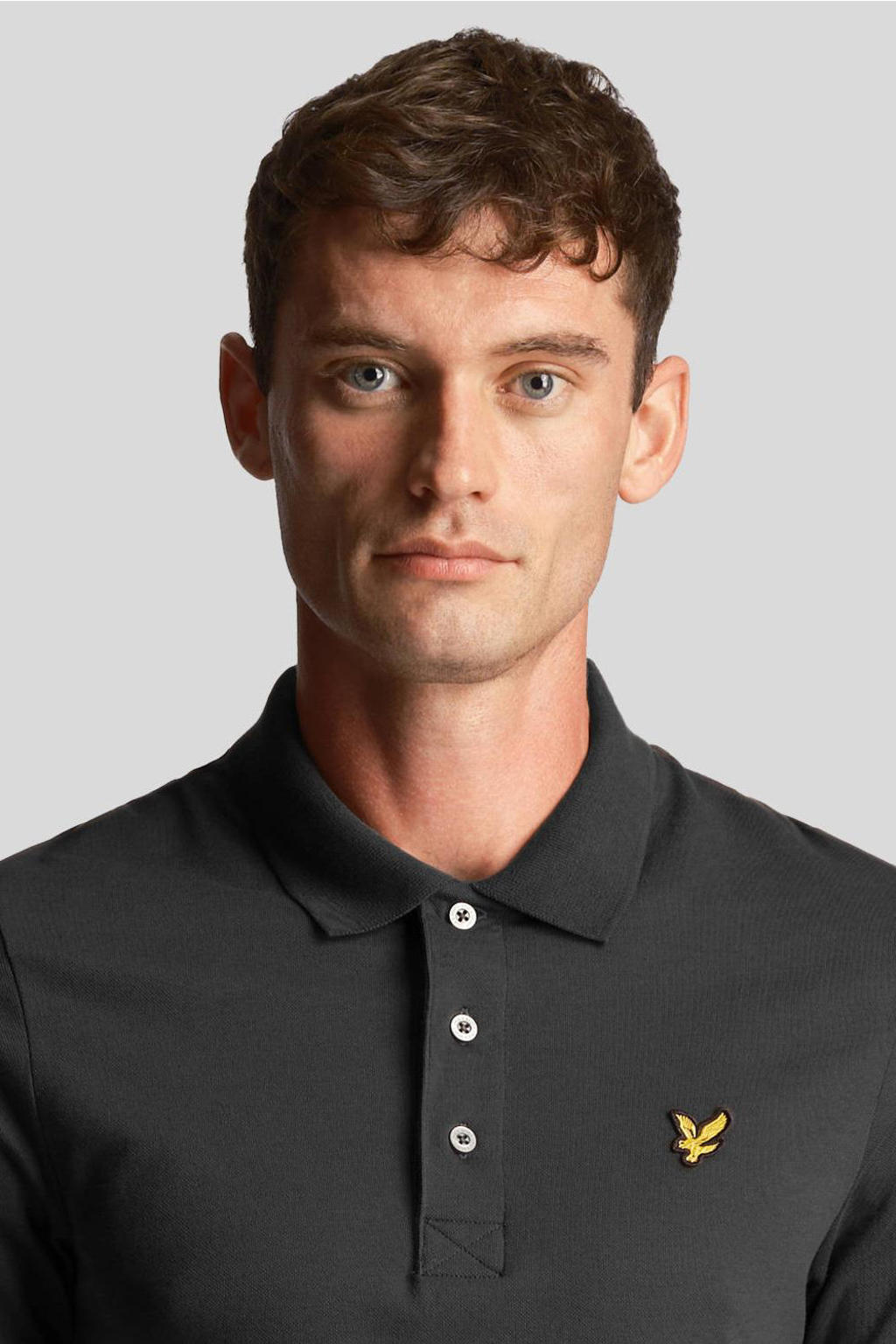 Lyle & Scott regular fit polo met logo gunmetal | wehkamp
