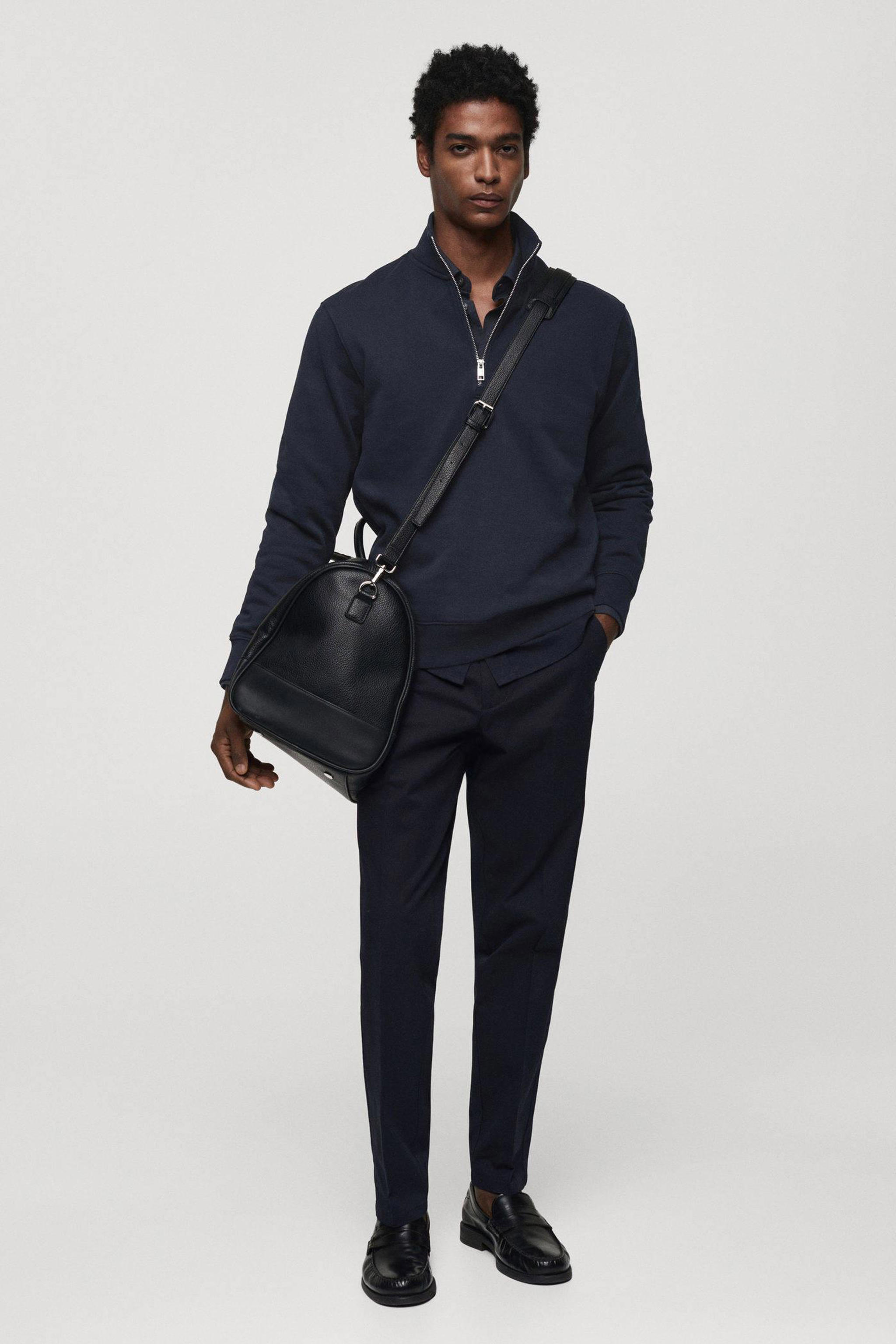Mango Man sweater marineblauw | wehkamp