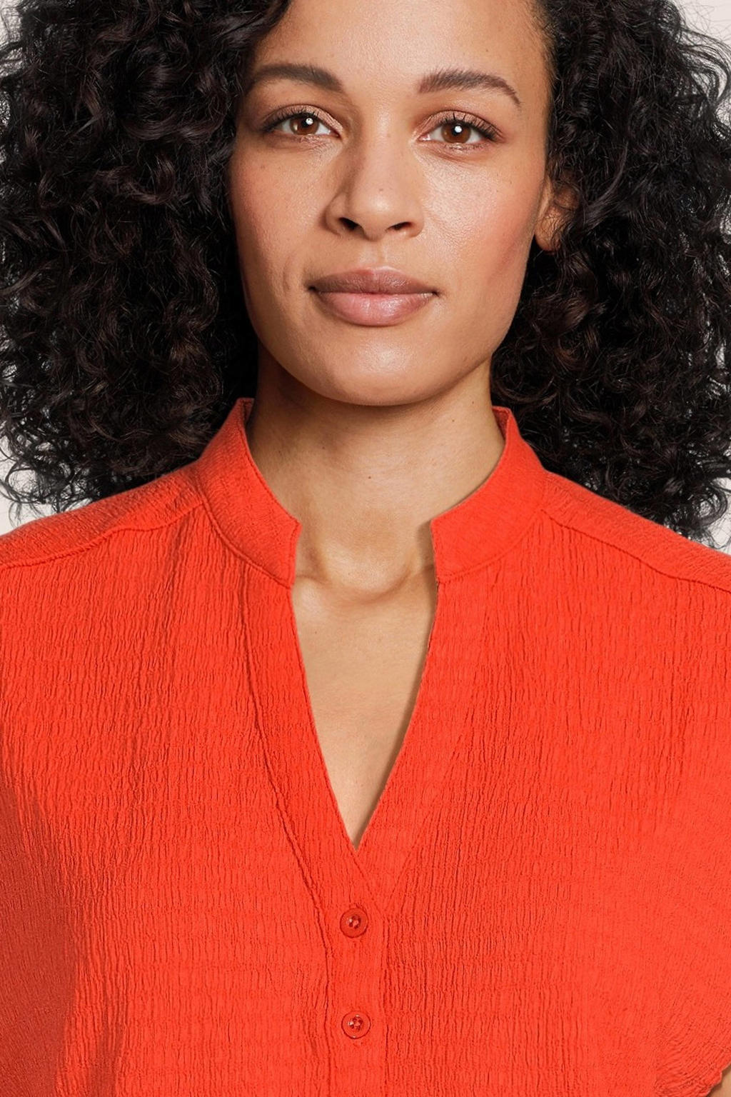 NED blousetop met textuur oranje | wehkamp