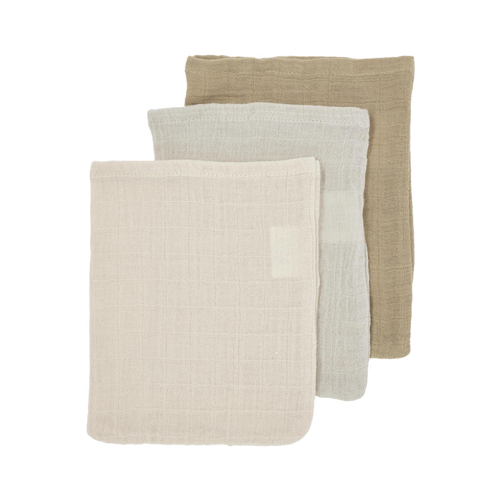 Meyco pre-washed hydrofiel washandje - set van 3 soft sand/greige/taupe ...
