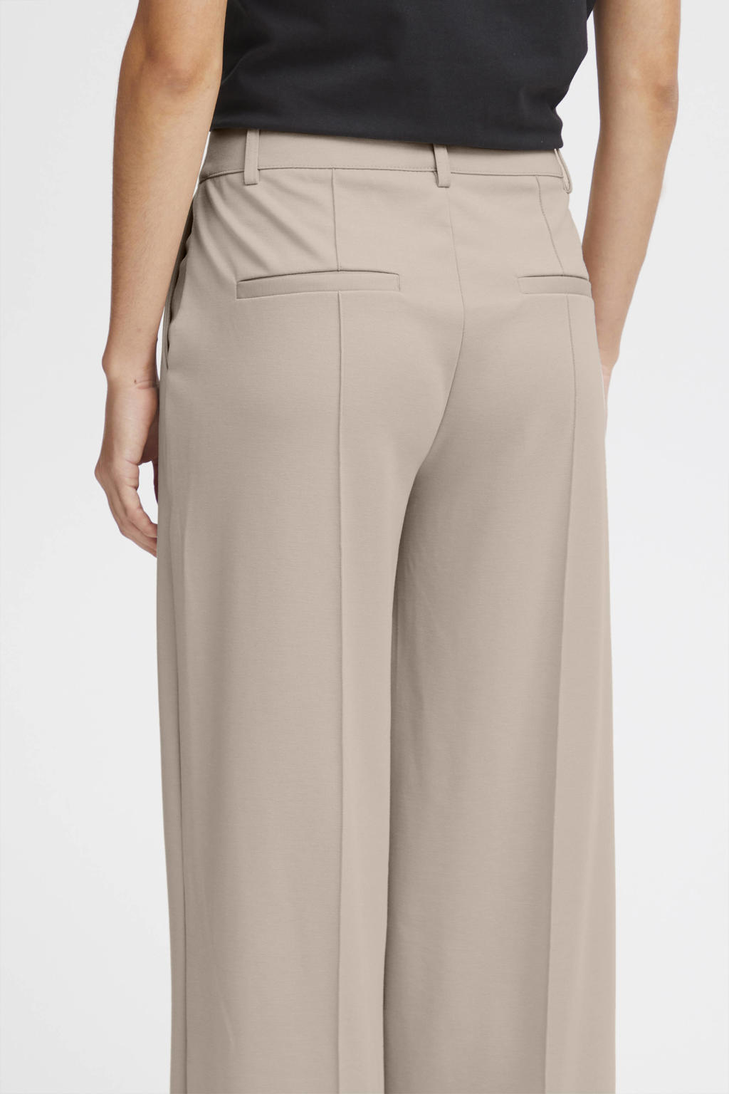 ICHI wide leg pantalon IHKATE beige | wehkamp